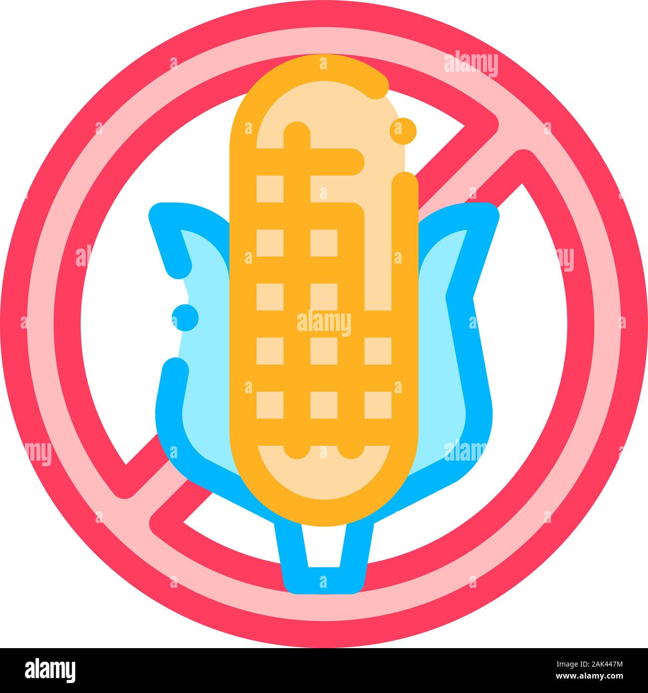 Allergen Free Sign Corn Vector Thin Line Icon Stock Vector Image & Art ...