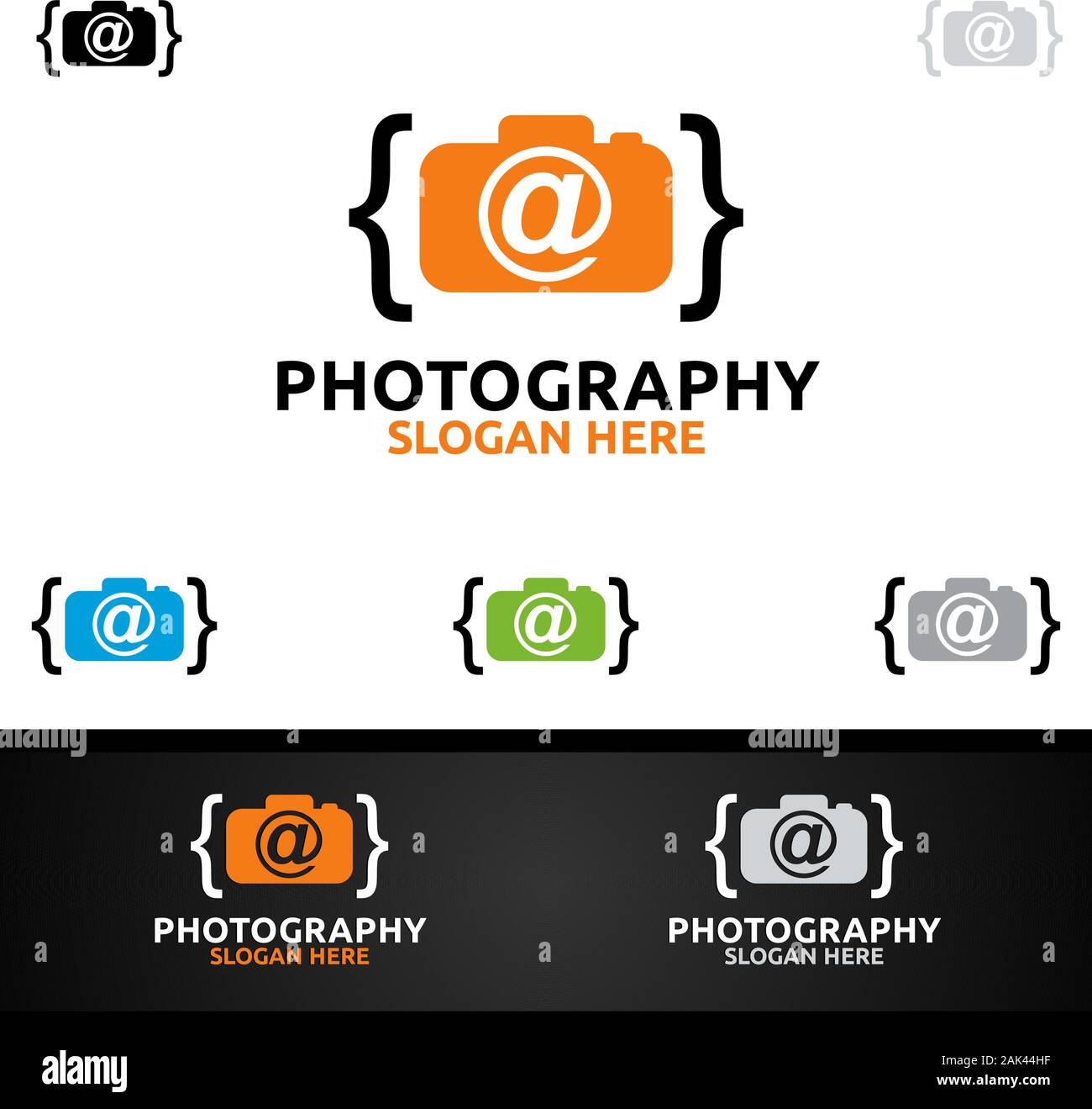 Code Camera Photography Logo Icon Vector Design Template Stock Vector ...
