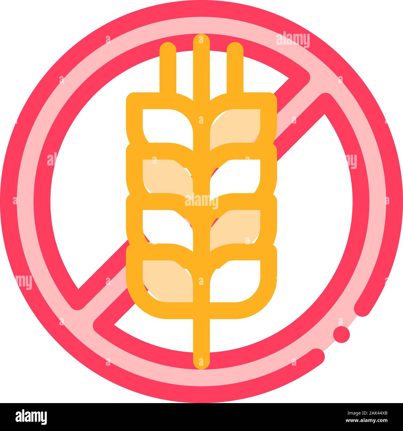 Allergen Free Sign Wheat Vector Thin Line Icon Stock Vector Image & Art ...