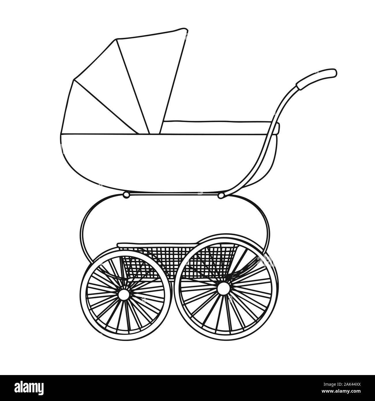 Sketch of a baby stroller. Sketch vector illustration Stock Vector ...