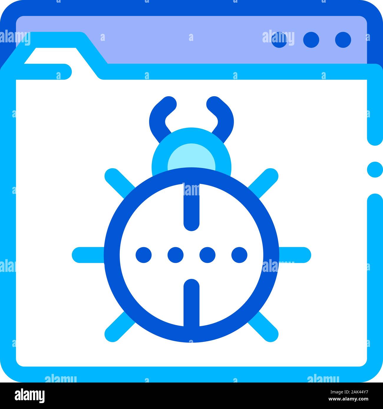 Beetle Bug Code Mistake Or Virus Vector Line Icon Stock Vector Image ...