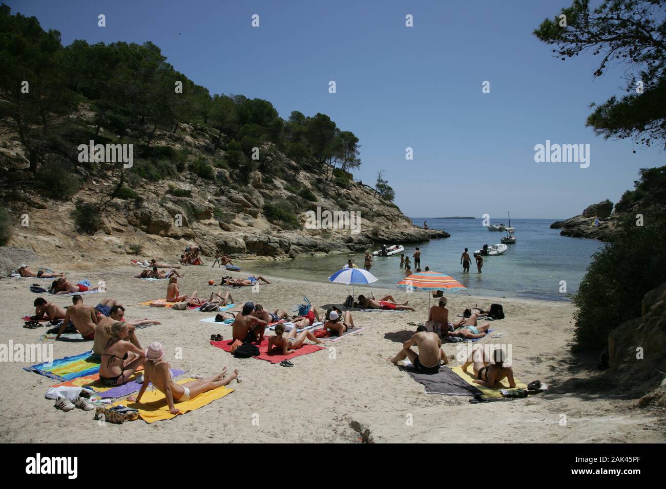 Cala Falco Beach bei Magaluf, Mallorca | usage worldwide Stock Photo ...