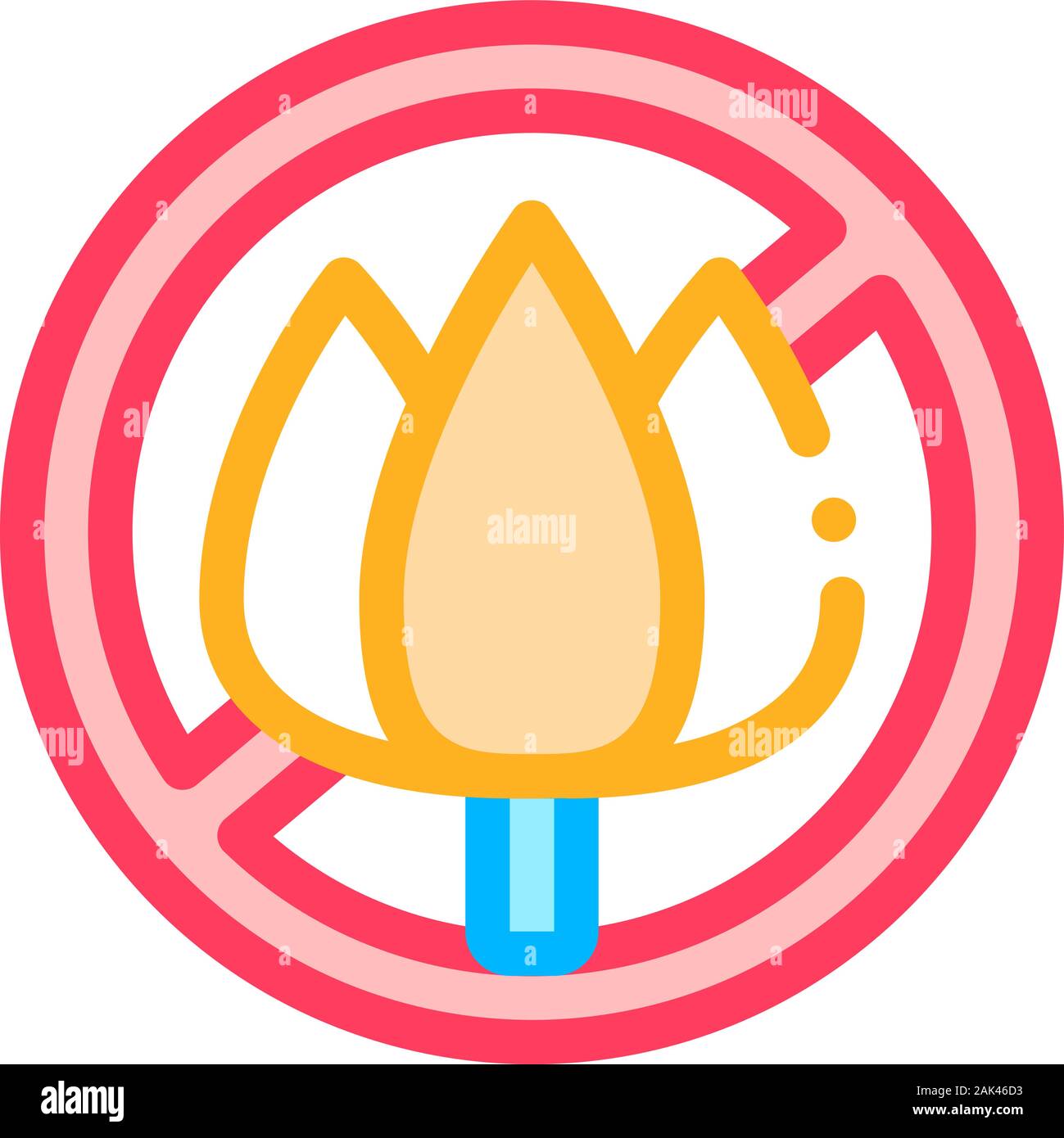 Allergen Free Sign Flower Vector Thin Line Icon Stock Vector Image ...