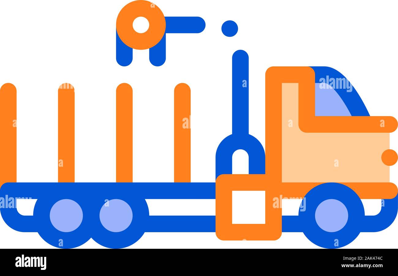 Cargo Water Trailer Vehicle Vector Thin Line Icon Stock Vector Image ...