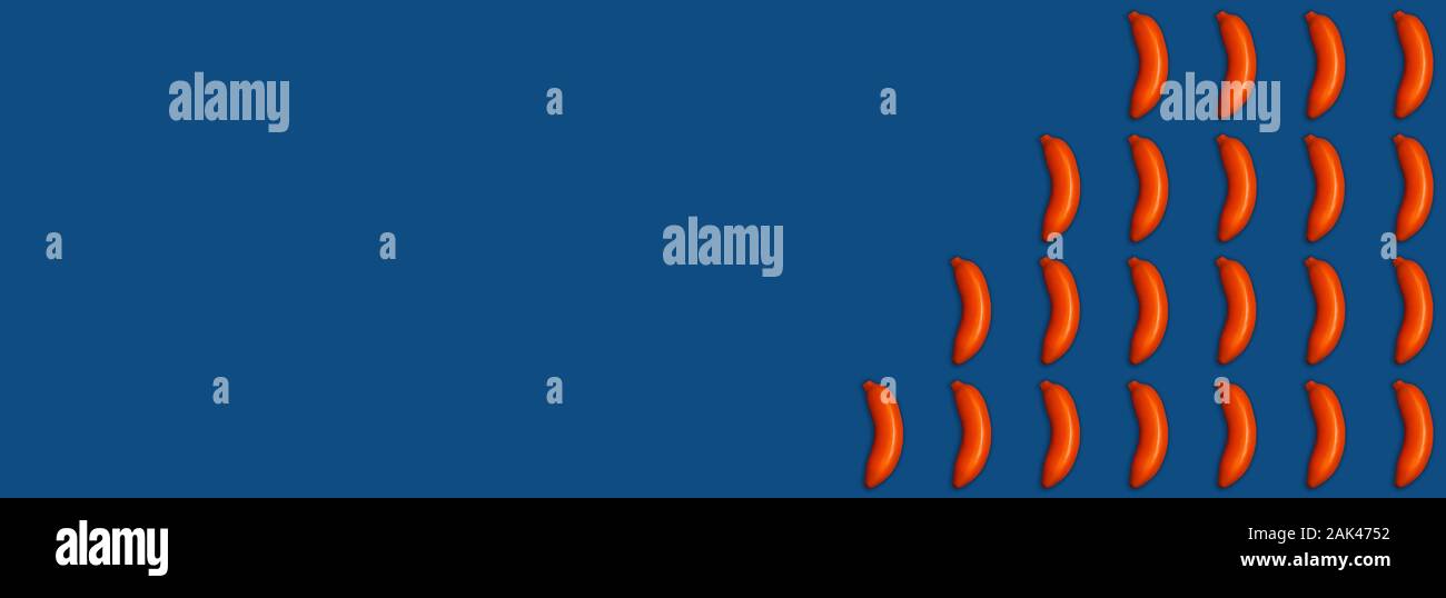 Classic blue food pattern of painted orange bananas Stock Photo - Alamy