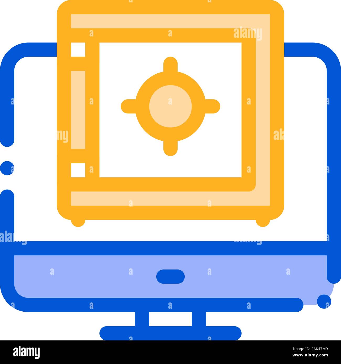 Computer Internet Safe Bank Vector Thin Line Icon Stock Vector Image ...