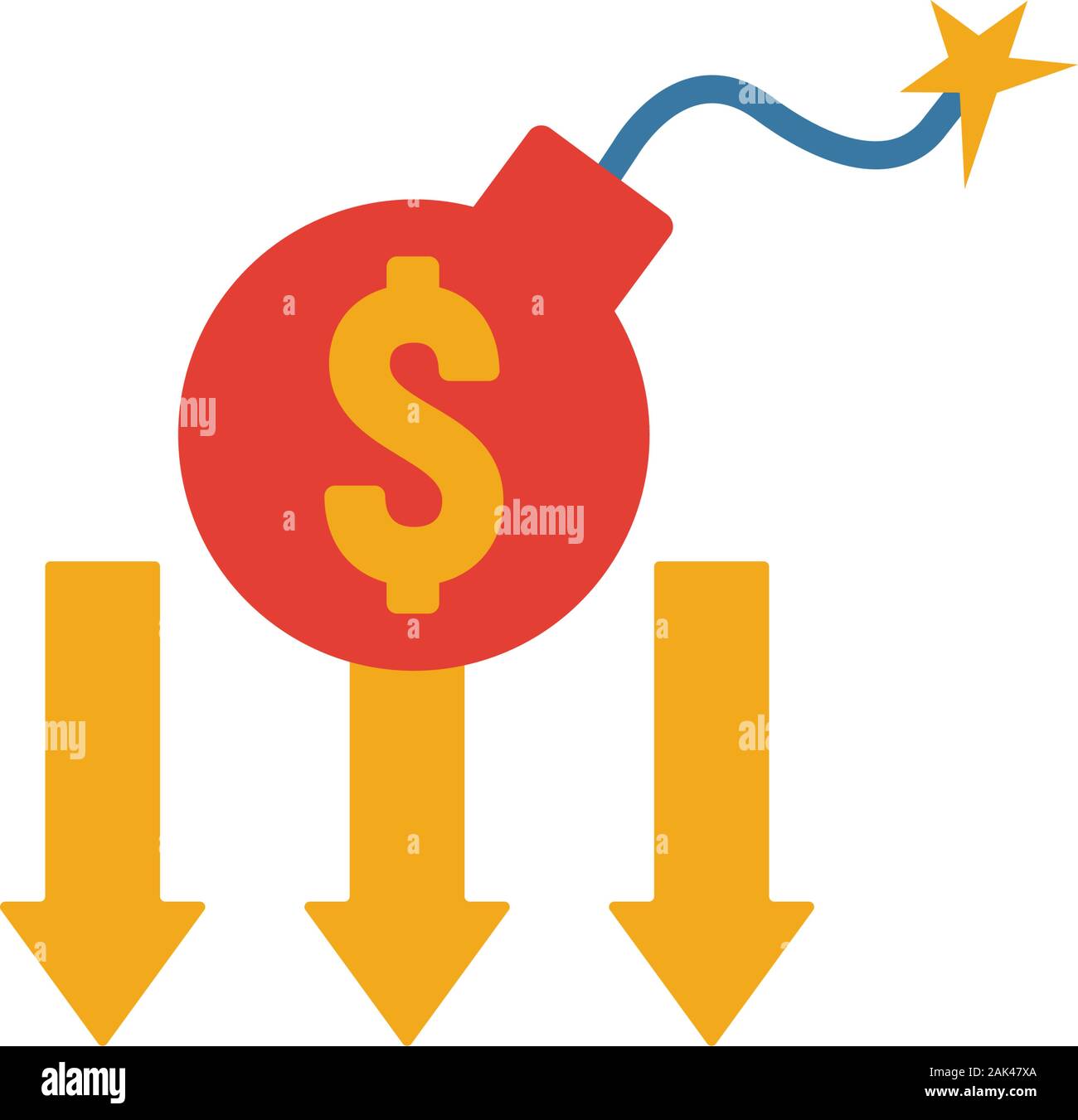 Debt Crisis icon. Simple element from risk management icons collection ...