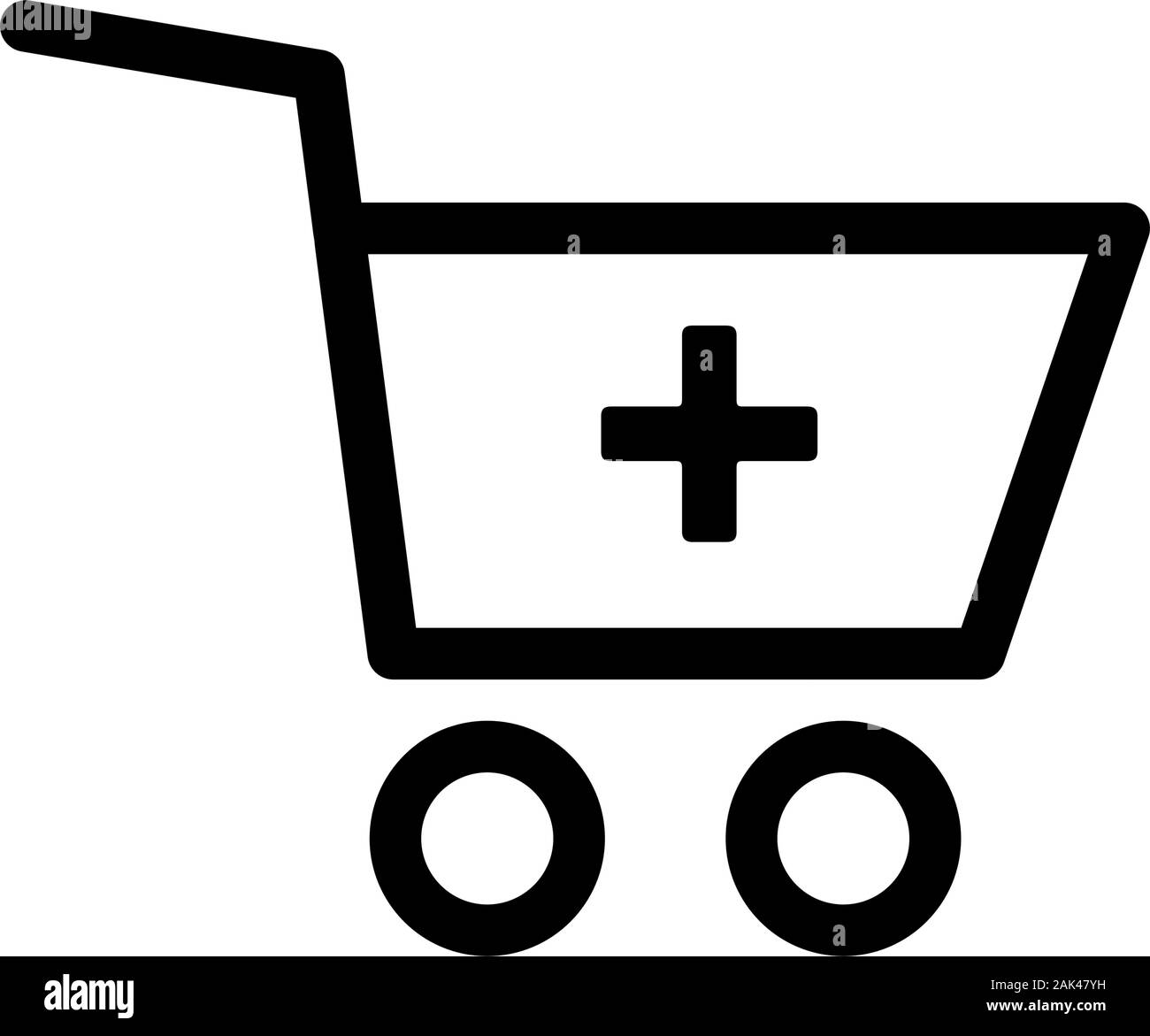 Shopping cart icon in trendy line flat style design. Vector for web ...