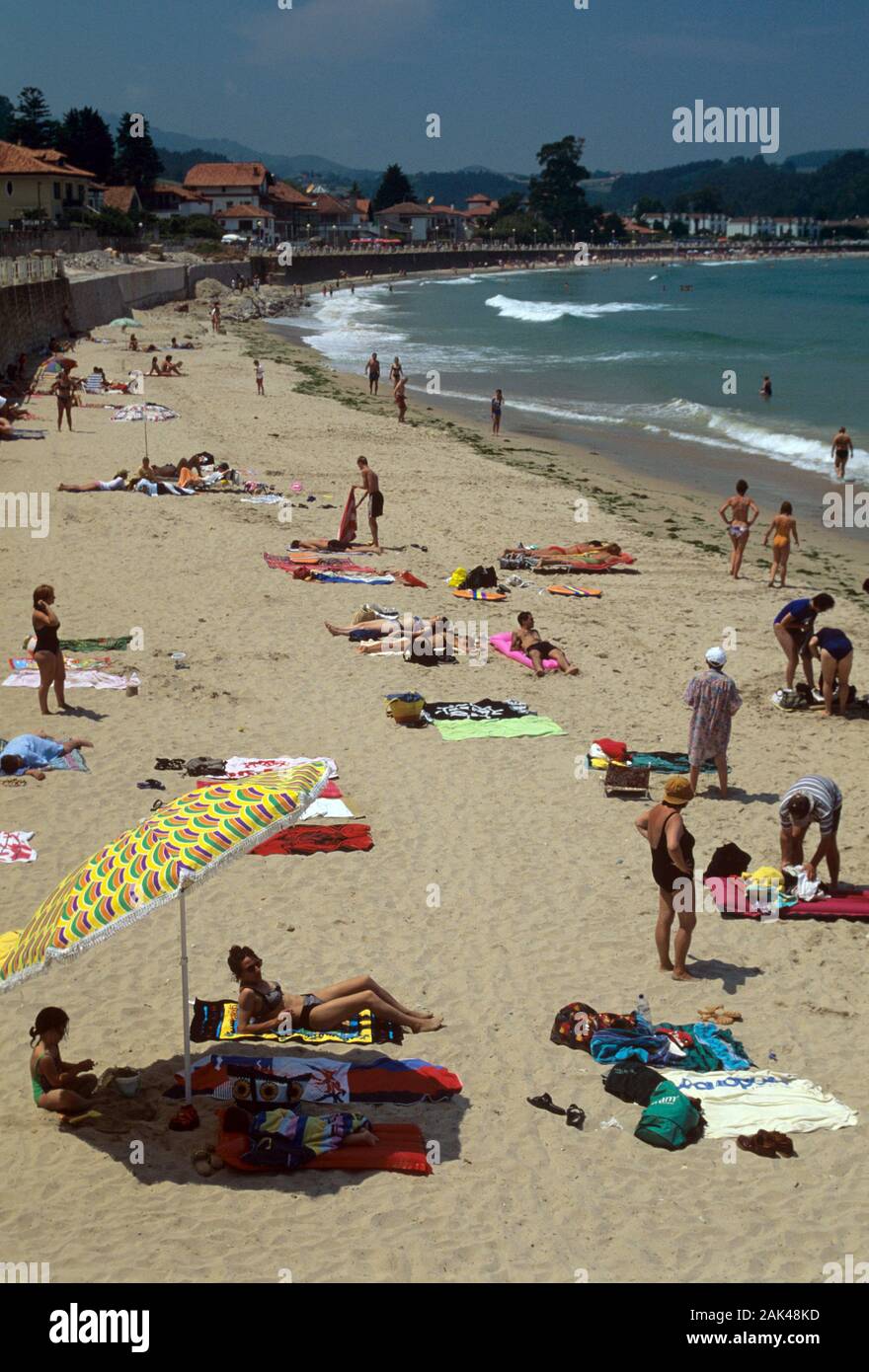 Northern Spain: Ribadesella - People on the Beach | usage worldwide ...