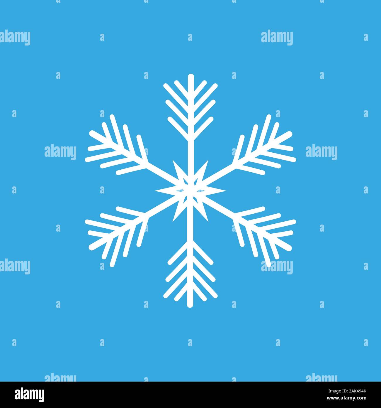 Snowflake sign. Blue Snowflake icon isolated on white background. Snow ... Snowflake sign. Blue Snowflake icon isolated on white background. Snow ...