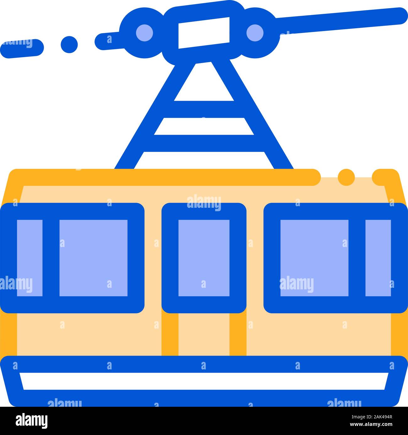 Public Transport Aerial Lift Vector Thin Line Icon Stock Vector Image ...