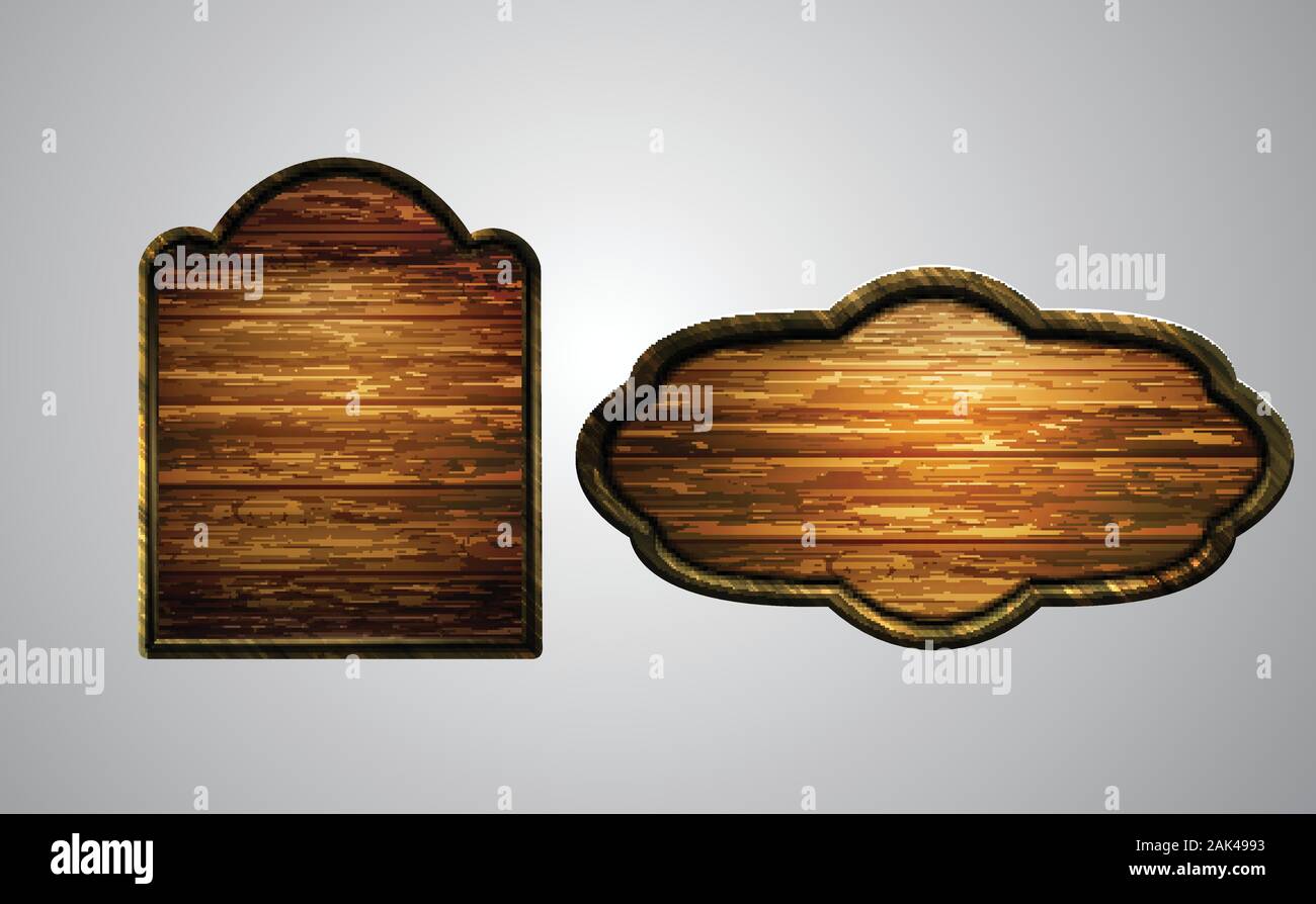 Vector realistic illustration of wooden signboard Stock Vector Image ...