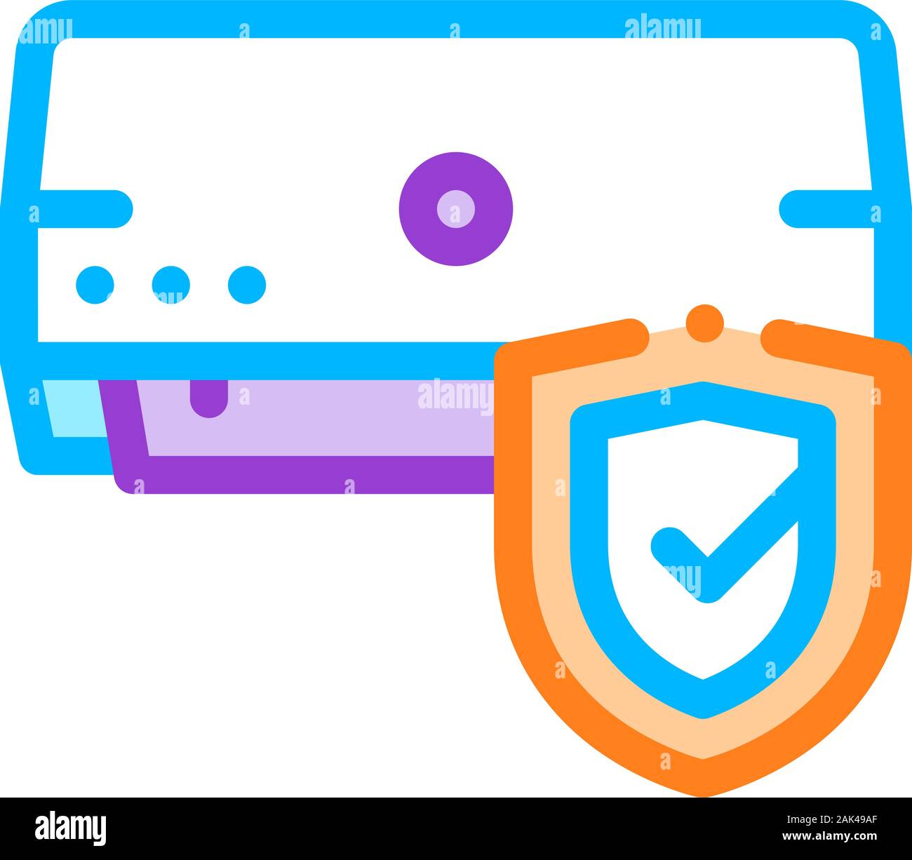 Broken Conditioner System Vector Thin Line Icon Stock Vector Image ...