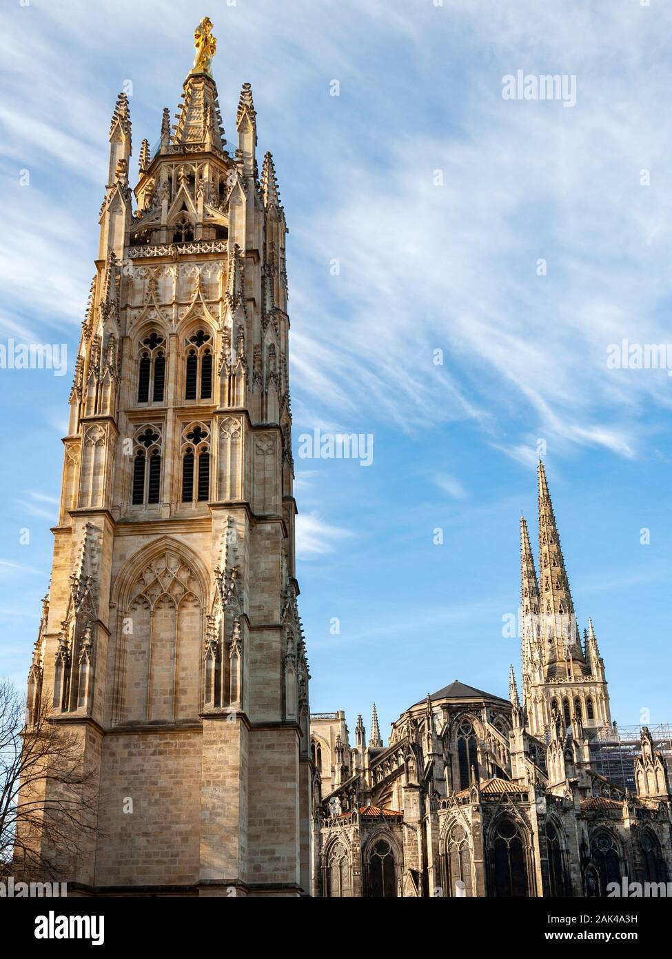 Bordeaux, France. View of the Pey-Berland tower, in the enchanting ...