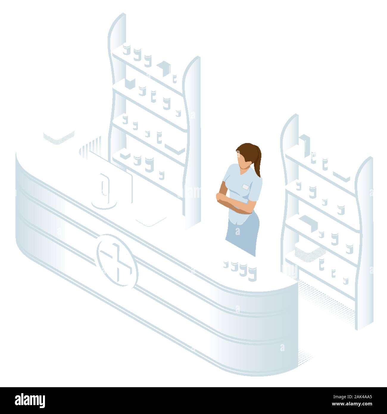 Pharmacist with patient Stock Vector Images - Alamy