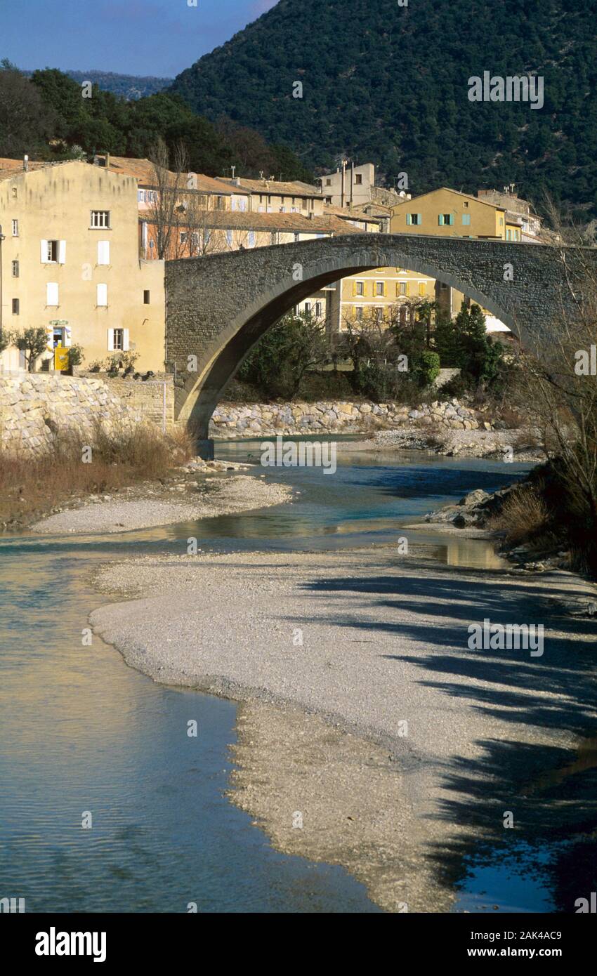 France: Provence - Roman Bridge in Nyons | usage worldwide Stock Photo ...