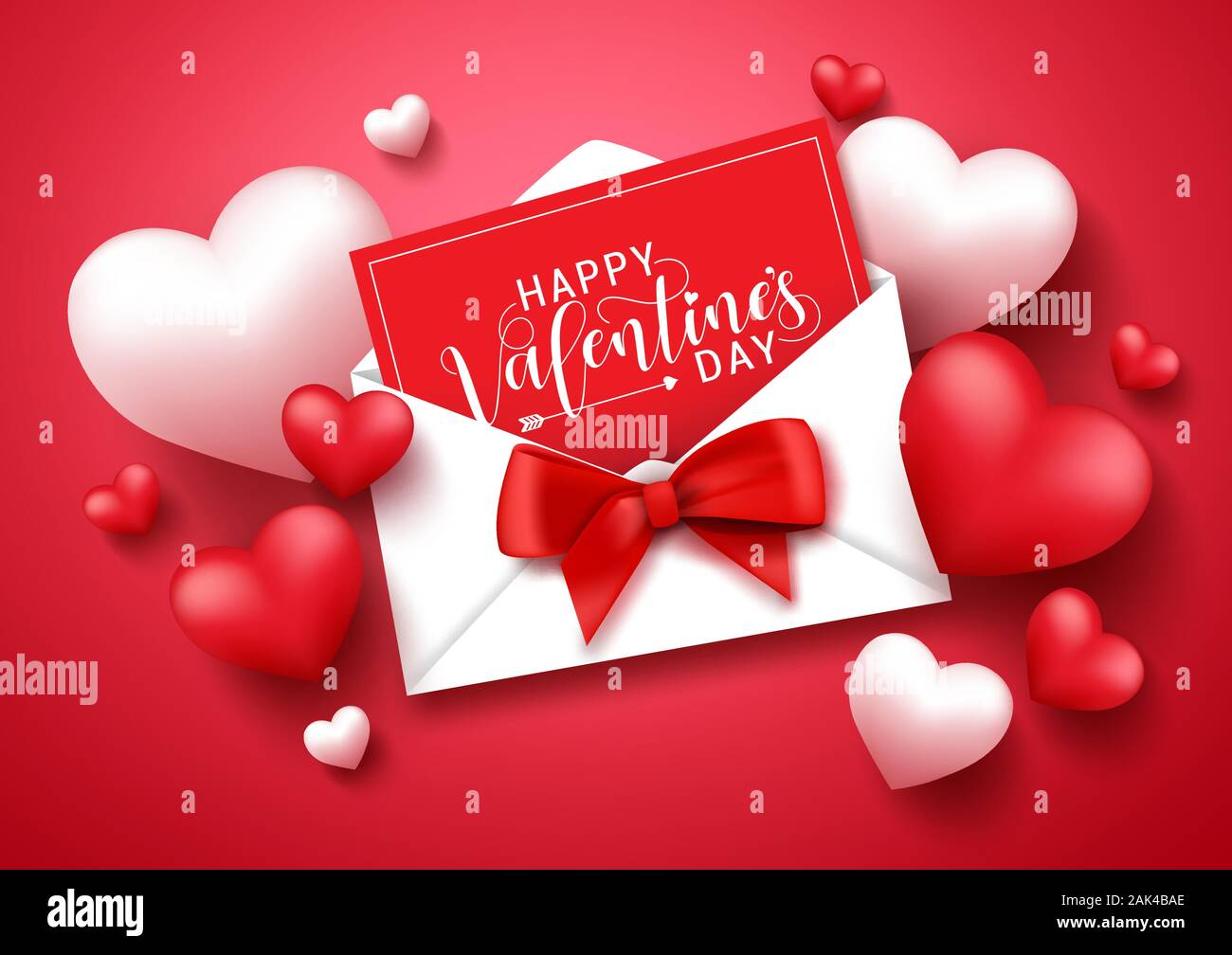 Valentine love letter vector design. Happy valentines greeting card or ...