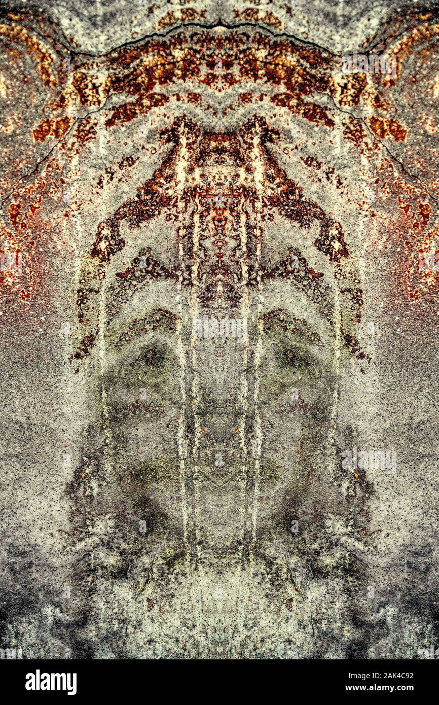 Abstract faded portrait painting on a wall Stock Photo - Alamy