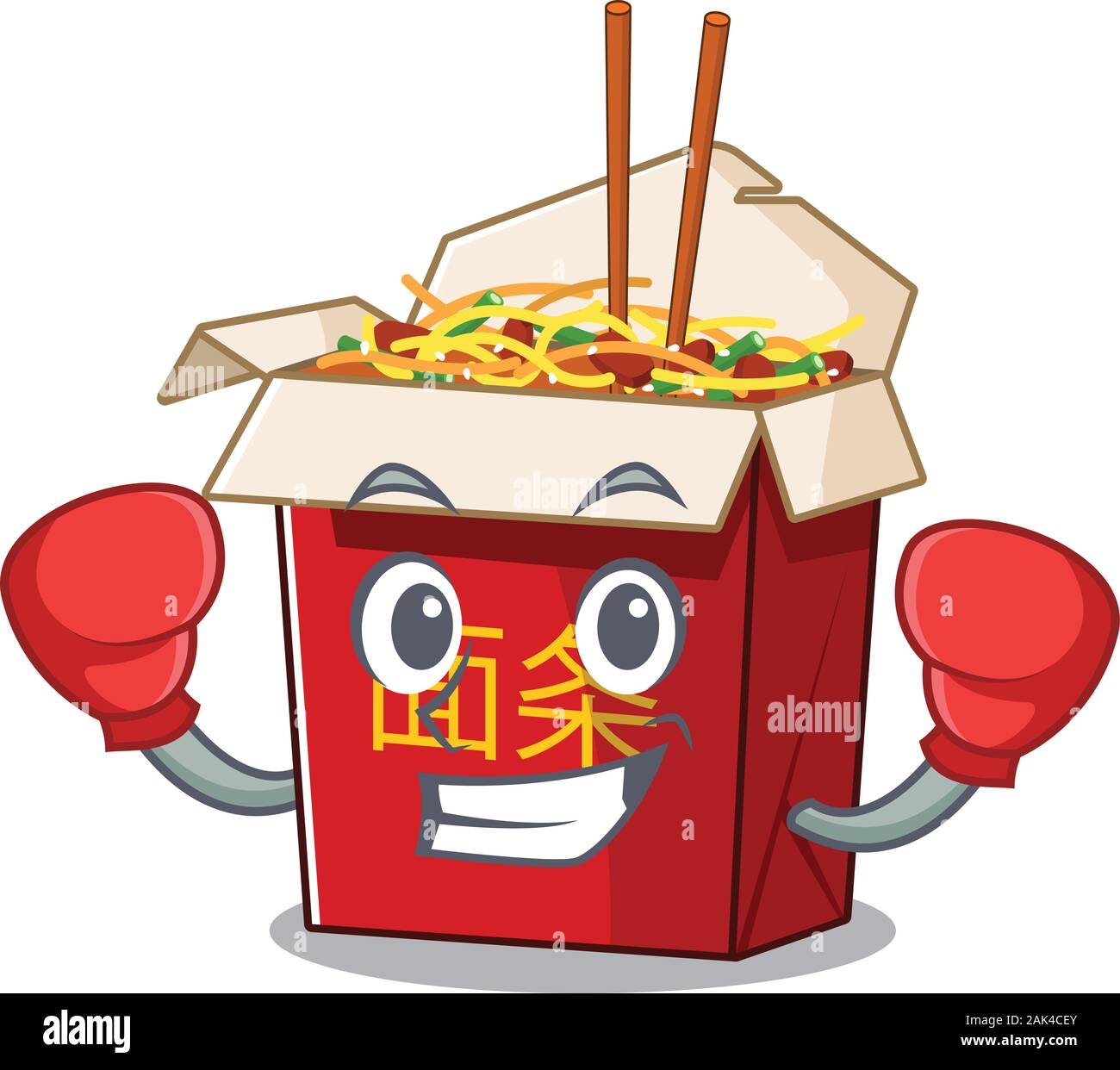 Sporty Boxing chinese box noodle mascot character style Stock Vector ...
