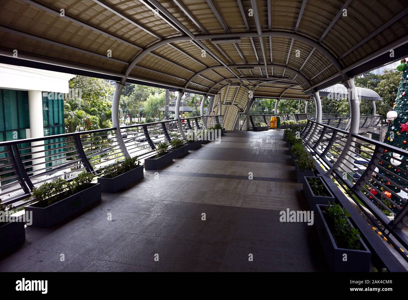 Pasig City, Philippines - January 6, 2020 - Covered elevated foot ...