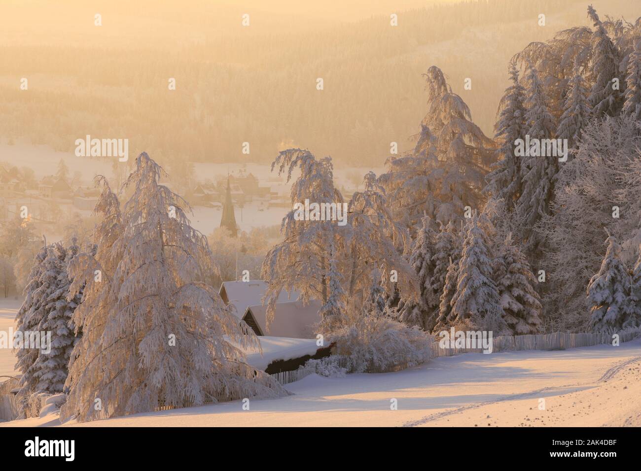 Germany: Ore Mountains - Winter Landscape near Oberwiesenthal | usage ...