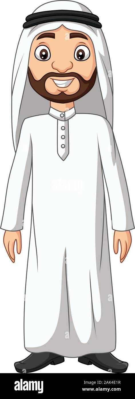 Cartoon Saudi Arab man in white clothes Stock Vector Image & Art - Alamy