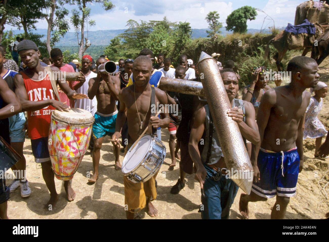 Haiti - Music is a big part of the pilgrimage to Ville-Bonheur close to ...