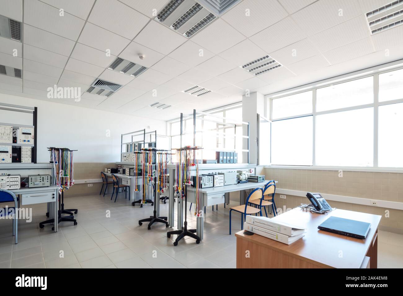 control room with various instruments Stock Photo - Alamy