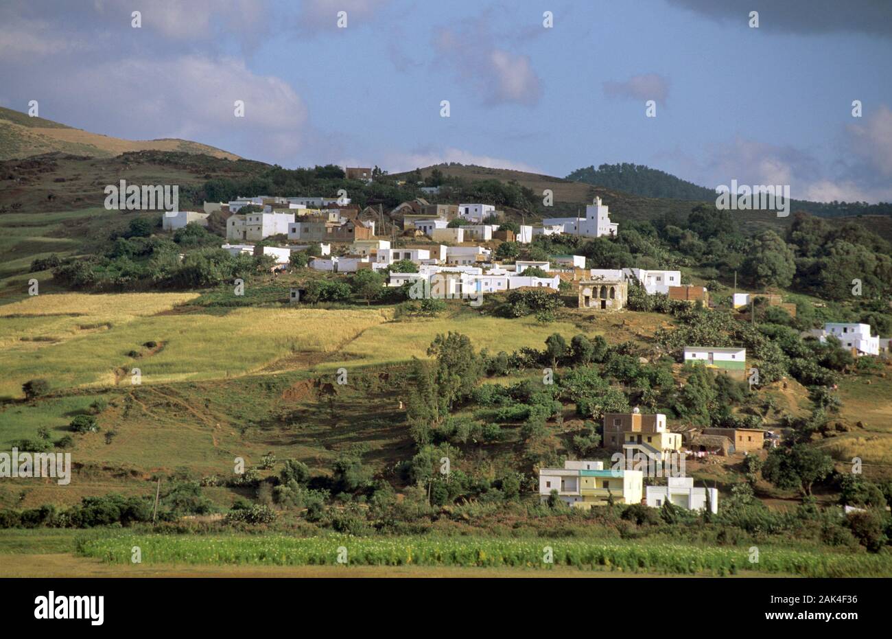 Morocco - village with hillside fields in the Rif Mountains | usage ...