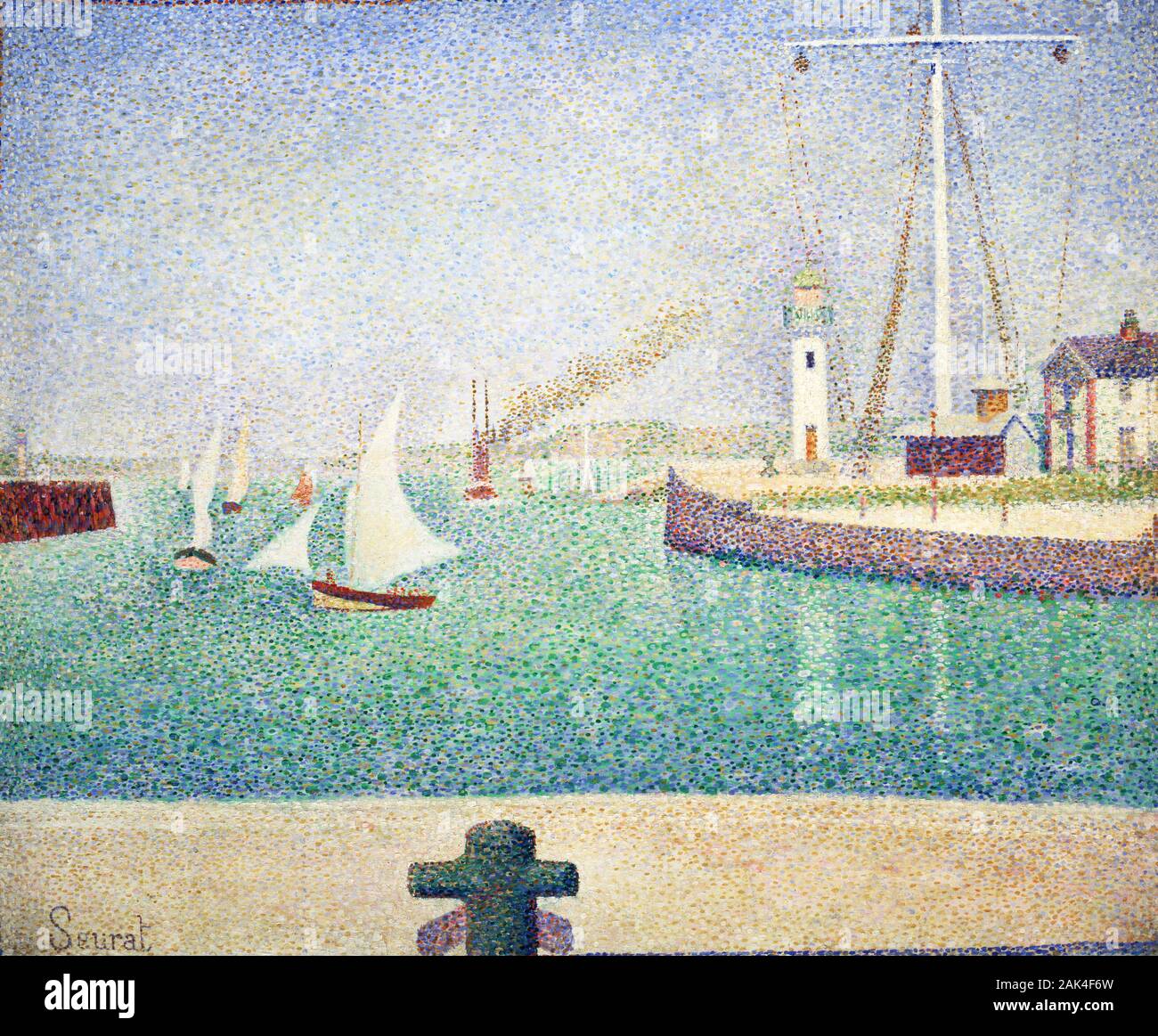 Vintage Georges Seurat painting artwork Stock Photo - Alamy