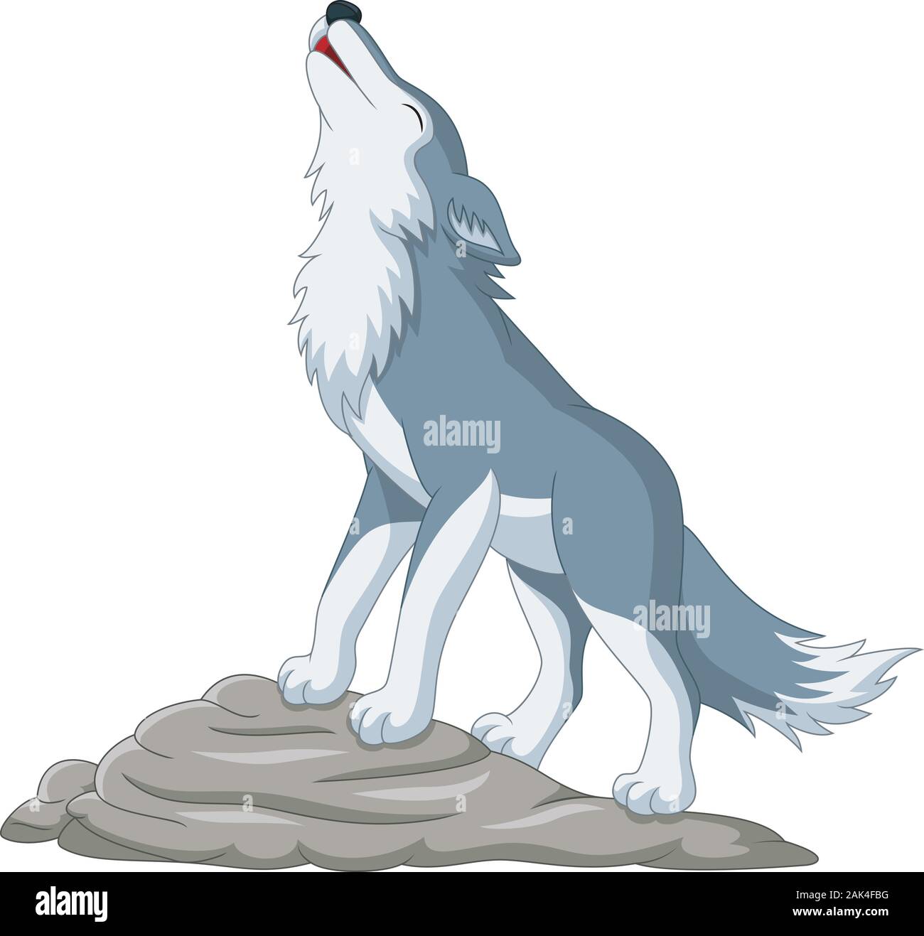 Wolf standing on rock Cut Out Stock Images & Pictures - Alamy