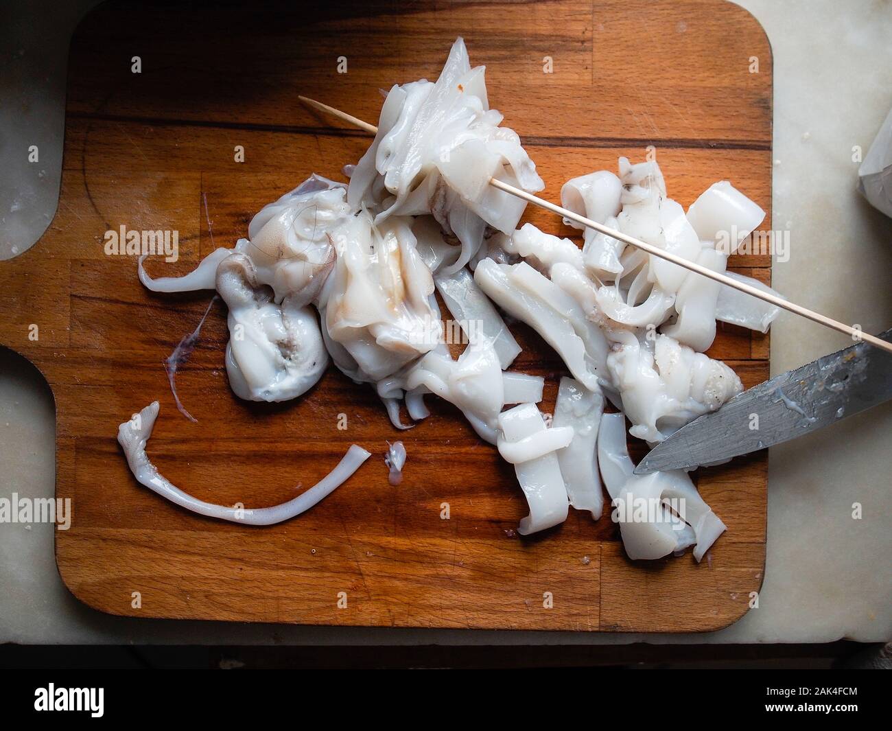 preparing a mediterranean cuttlefish Stock Photo - Alamy