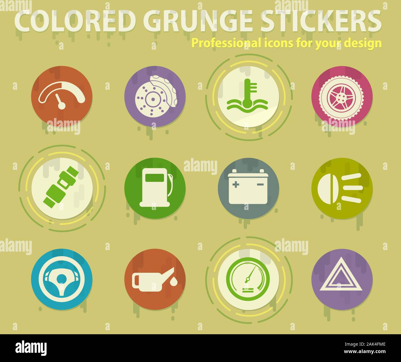 Grunge steering wheel car Stock Vector Images - Alamy