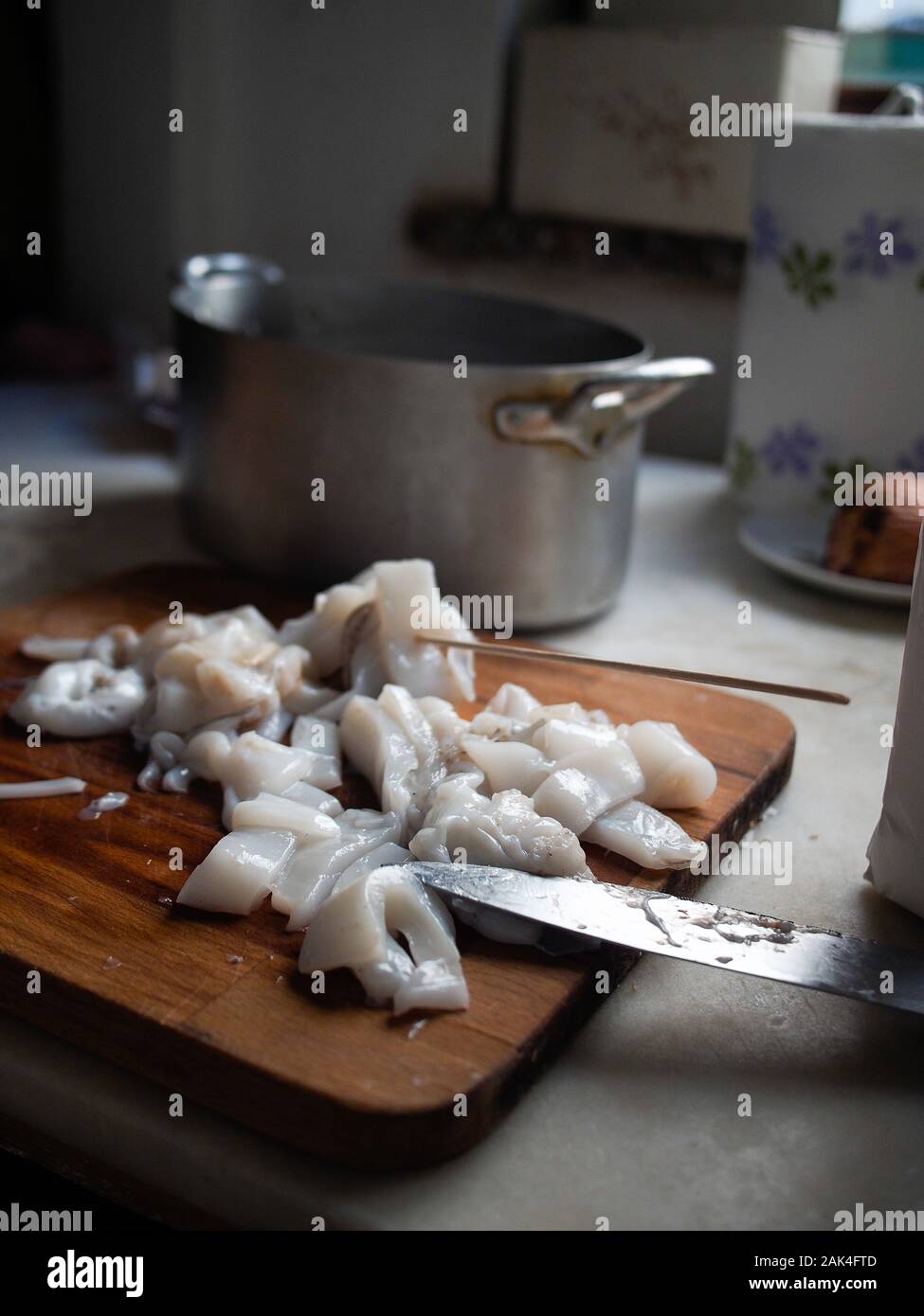 preparing a mediterranean cuttlefish Stock Photo - Alamy