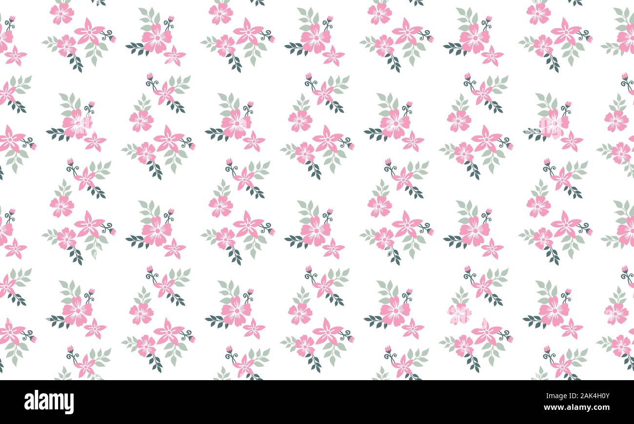 Valentine flower pattern background design, with elegant pink rose ...
