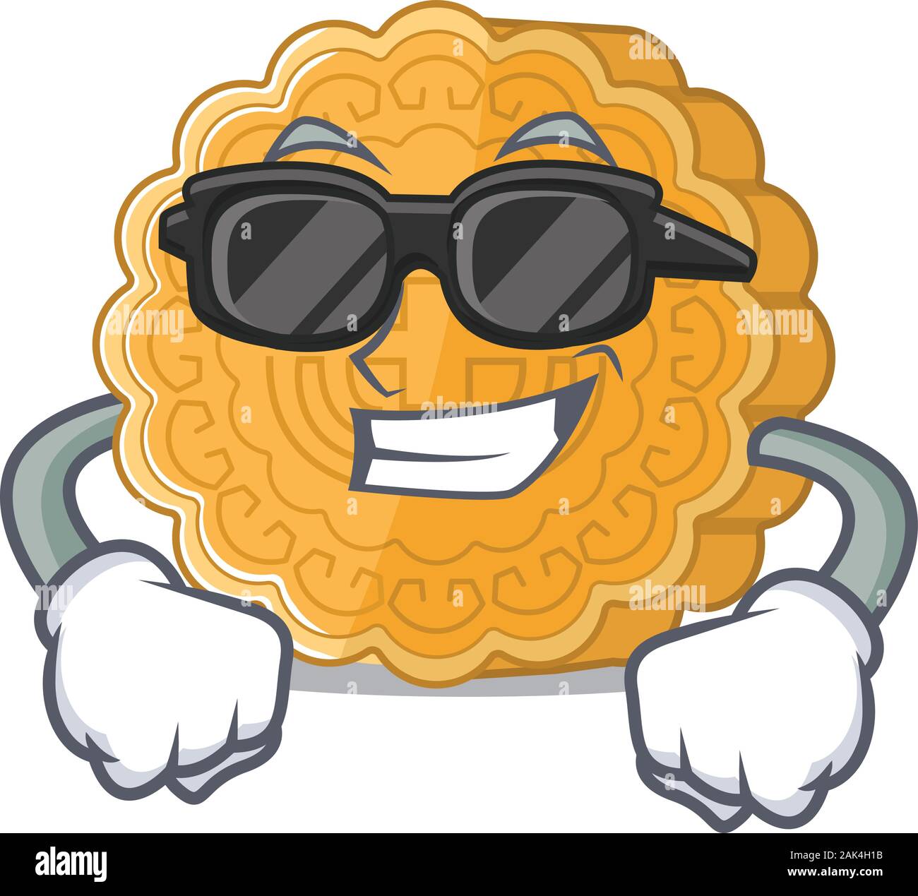 Super cool chinese mooncake character wearing black glasses Stock ...