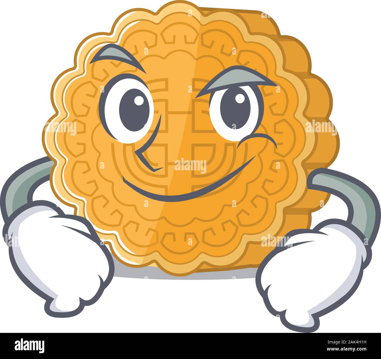 Cool chinese mooncake mascot character with Smirking face Stock Vector ...