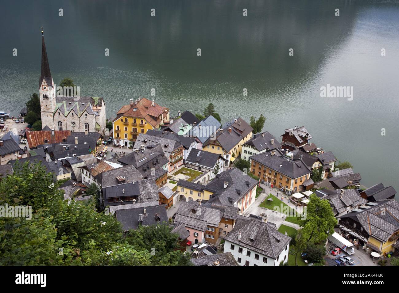 Blick vom Salzberg auf Hallstatt und den HallstÃ ttersee, Salzburger ...