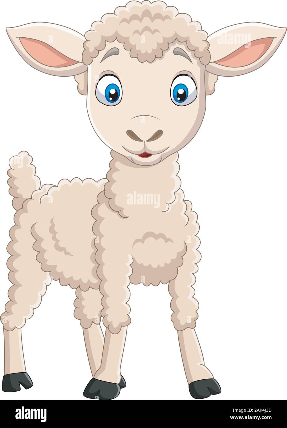Cartoon happy lamb isolated on white background Stock Vector Image ...