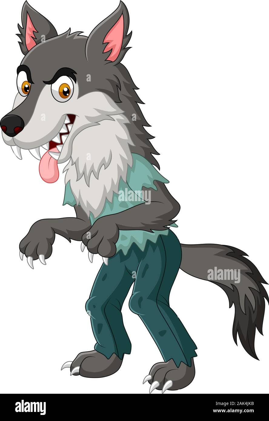 Cartoon angry werewolf isolated on white background Stock Vector Image ...