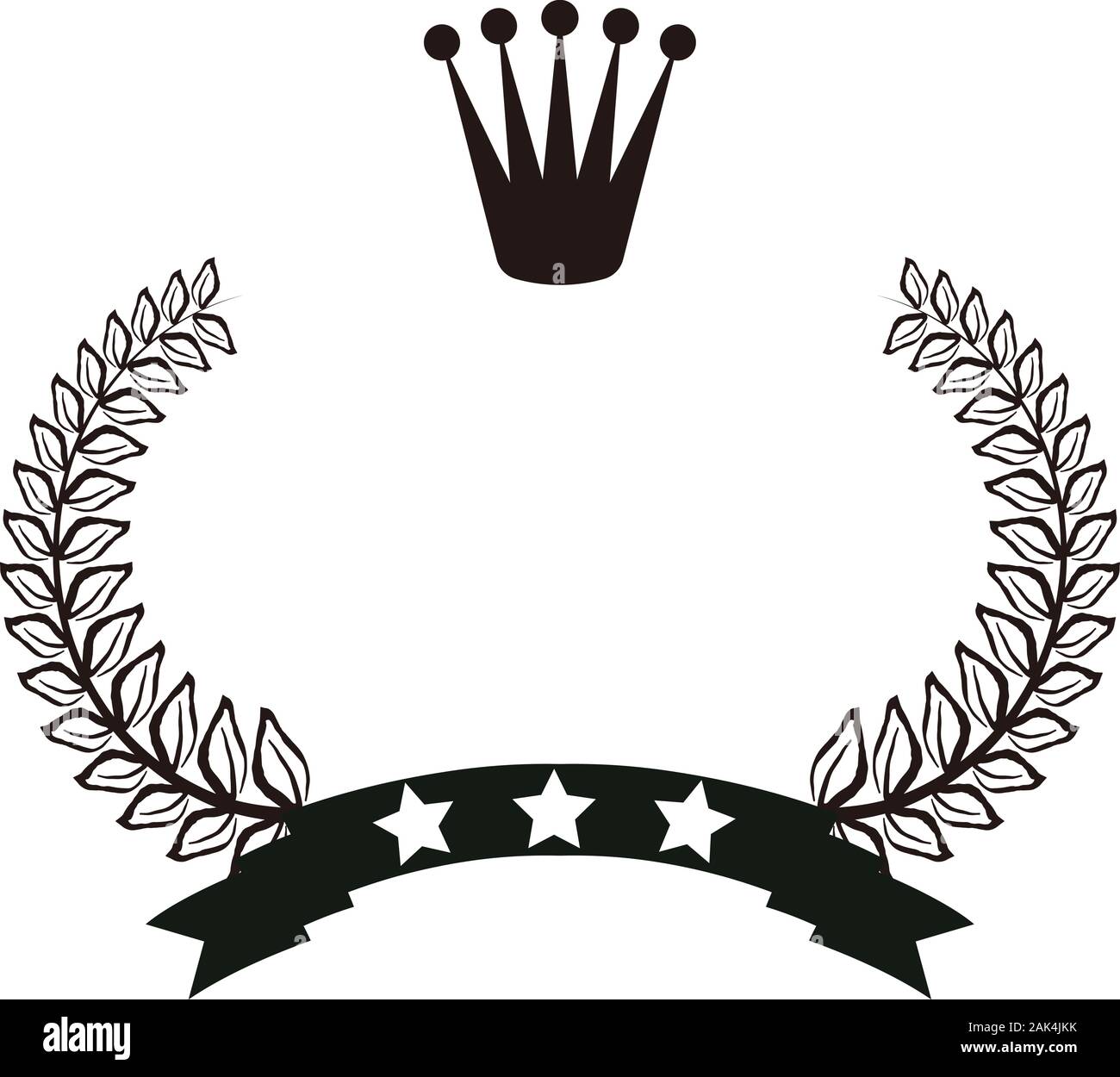 This is a illustration of Wide Round frame of laurel and crown and ...