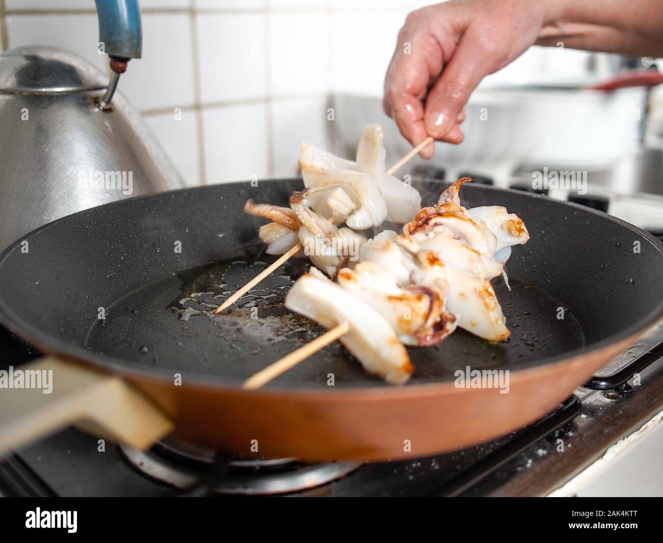 cooking italian cuttlefish from mediterranean sea Stock Photo - Alamy