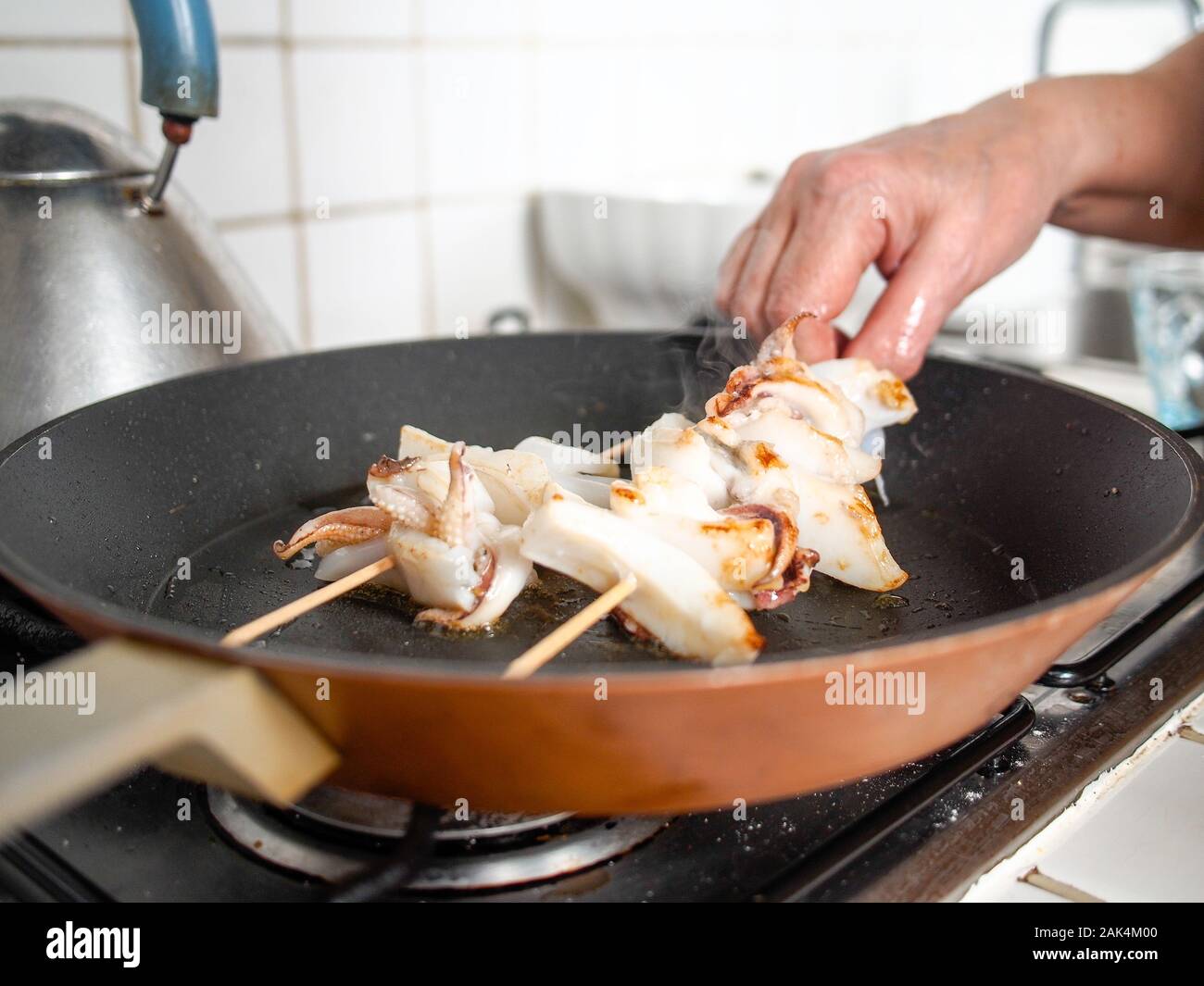 cooking italian cuttlefish from mediterranean sea Stock Photo - Alamy