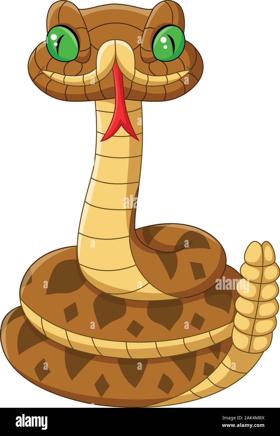 Cartoon brown snake on white background Stock Vector Image & Art - Alamy