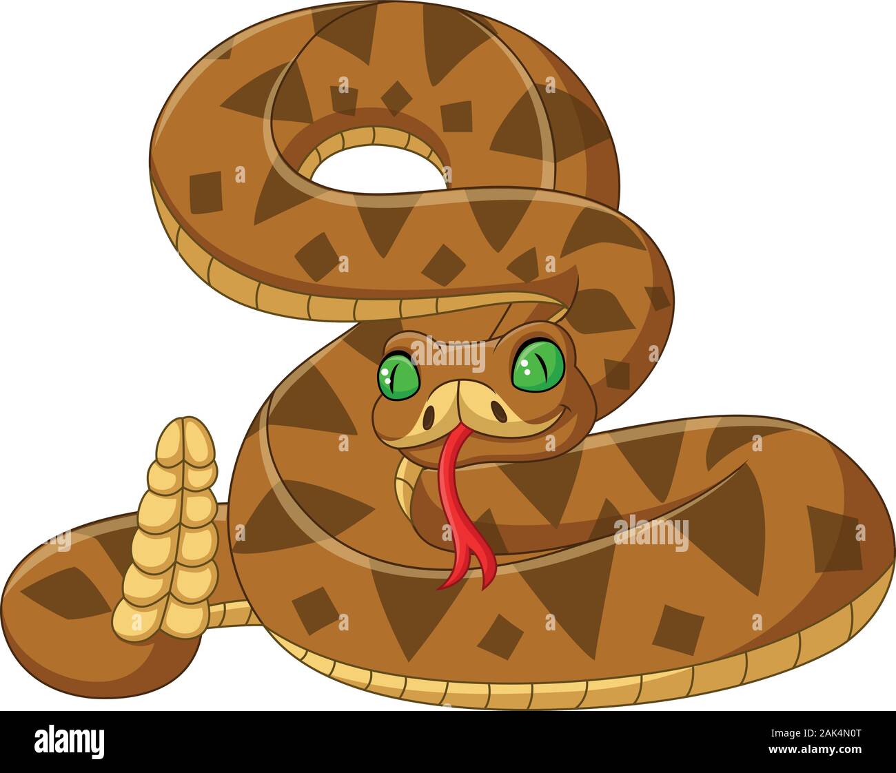 Cartoon brown snake on white background Stock Vector Image & Art - Alamy