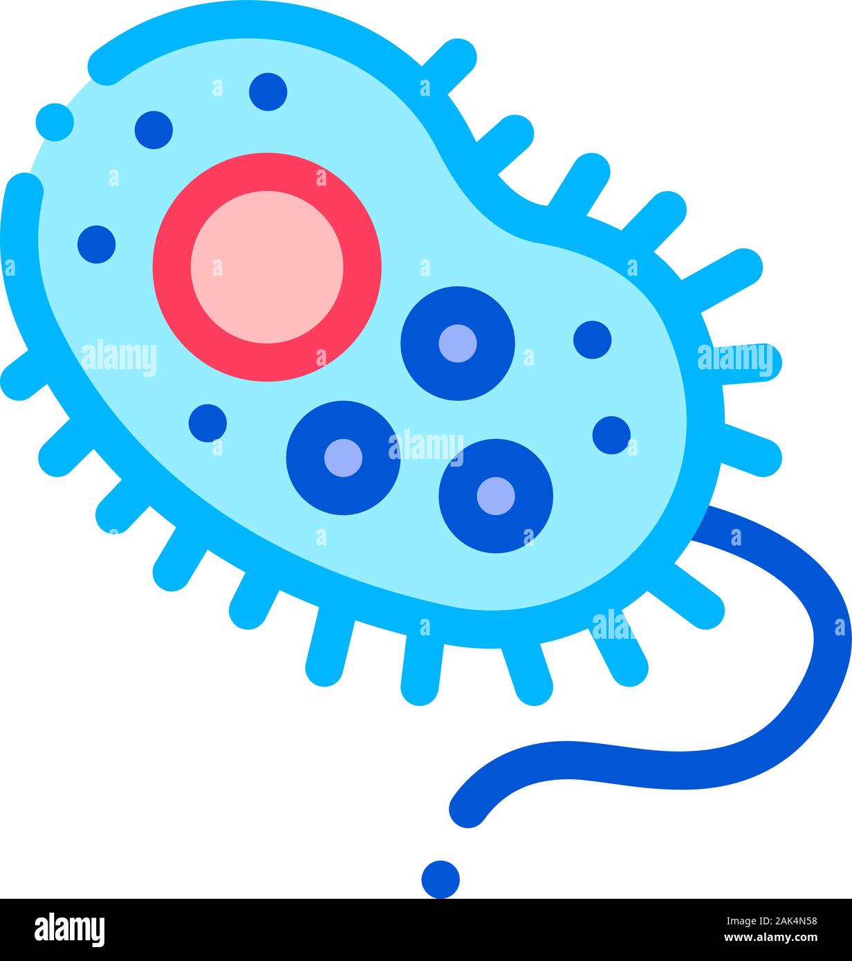 Dangerous Bacillus Bacteria Vector Thin Line Icon Stock Vector Image ...