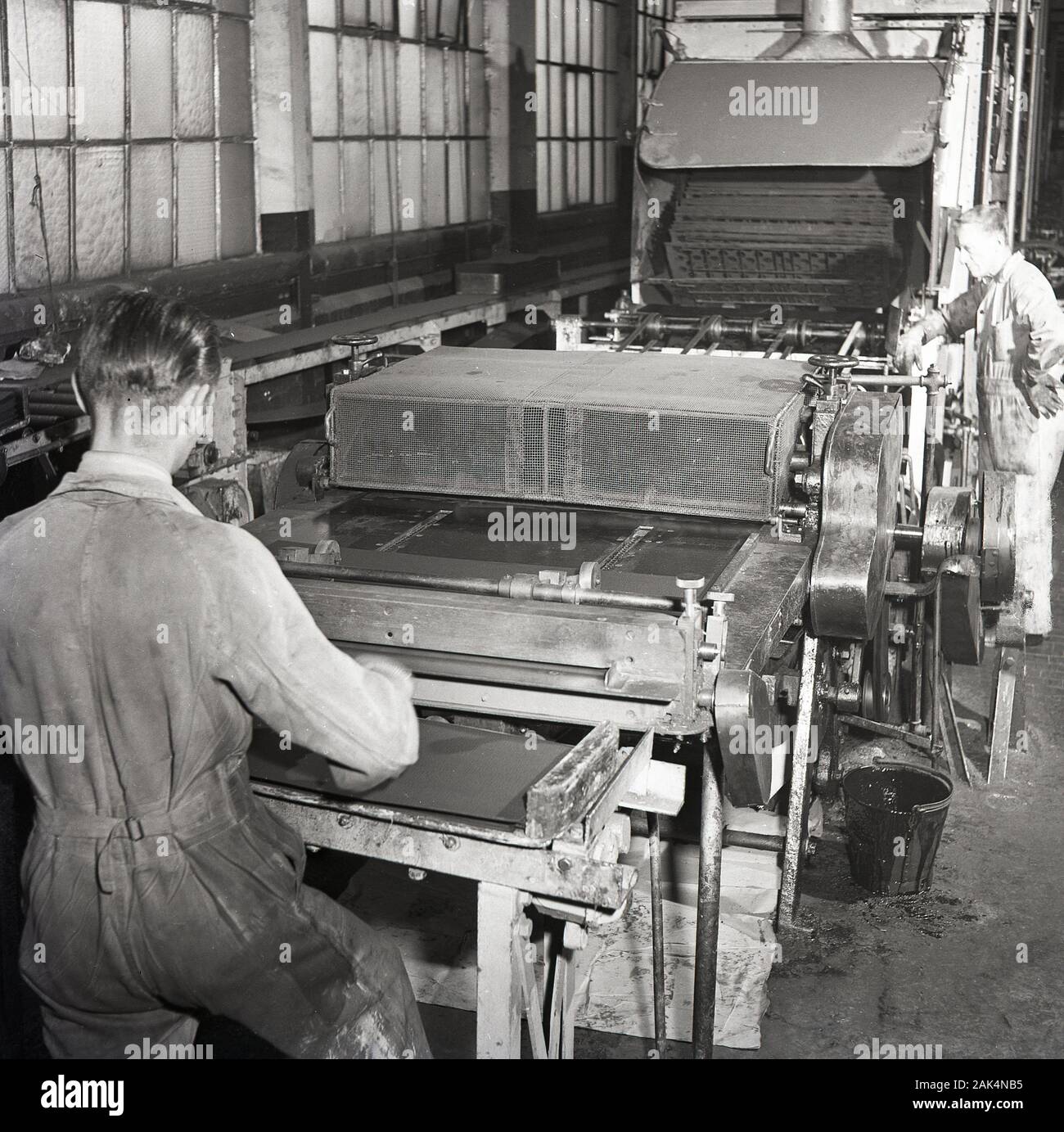 1950s, historical, industrial, manufacturing zinc-carbon batteries ...