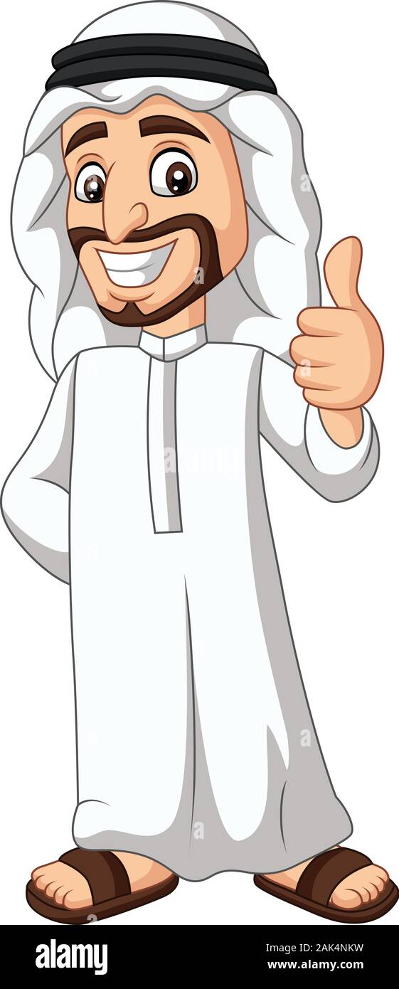 Cartoon Saudi Arab man giving a thumb up Stock Vector Image & Art - Alamy