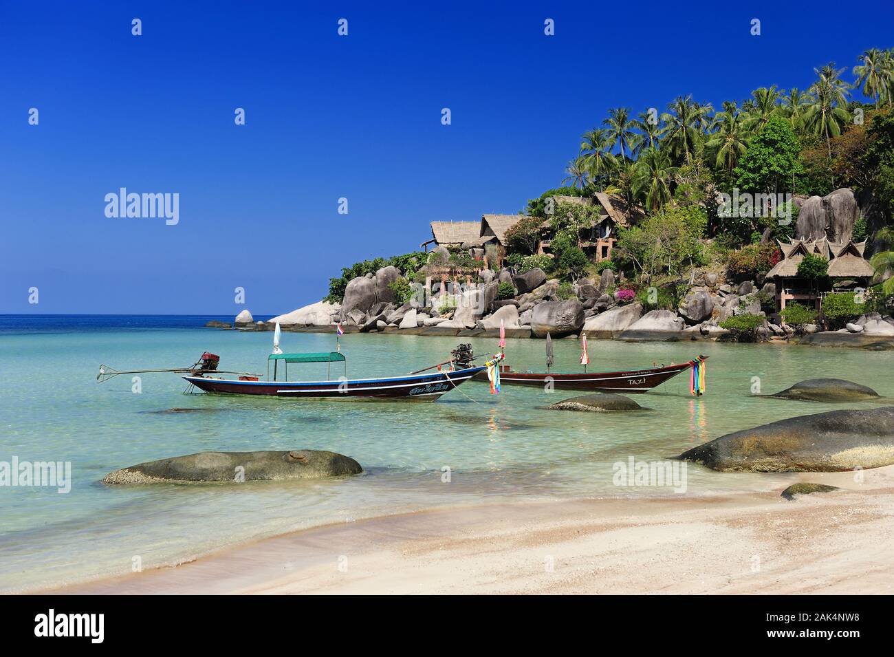 Insel Koh Tao: Langschwanzboote an der Sai Ree Beach, Thailand | usage ...