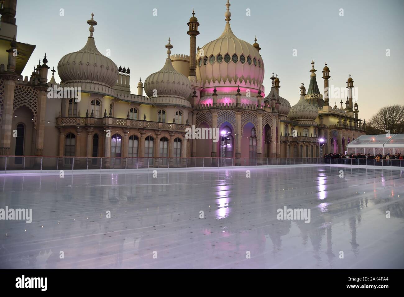 Ice skating at Brighton's royal Pavilion Christmas 2019 Stock Photo - Alamy